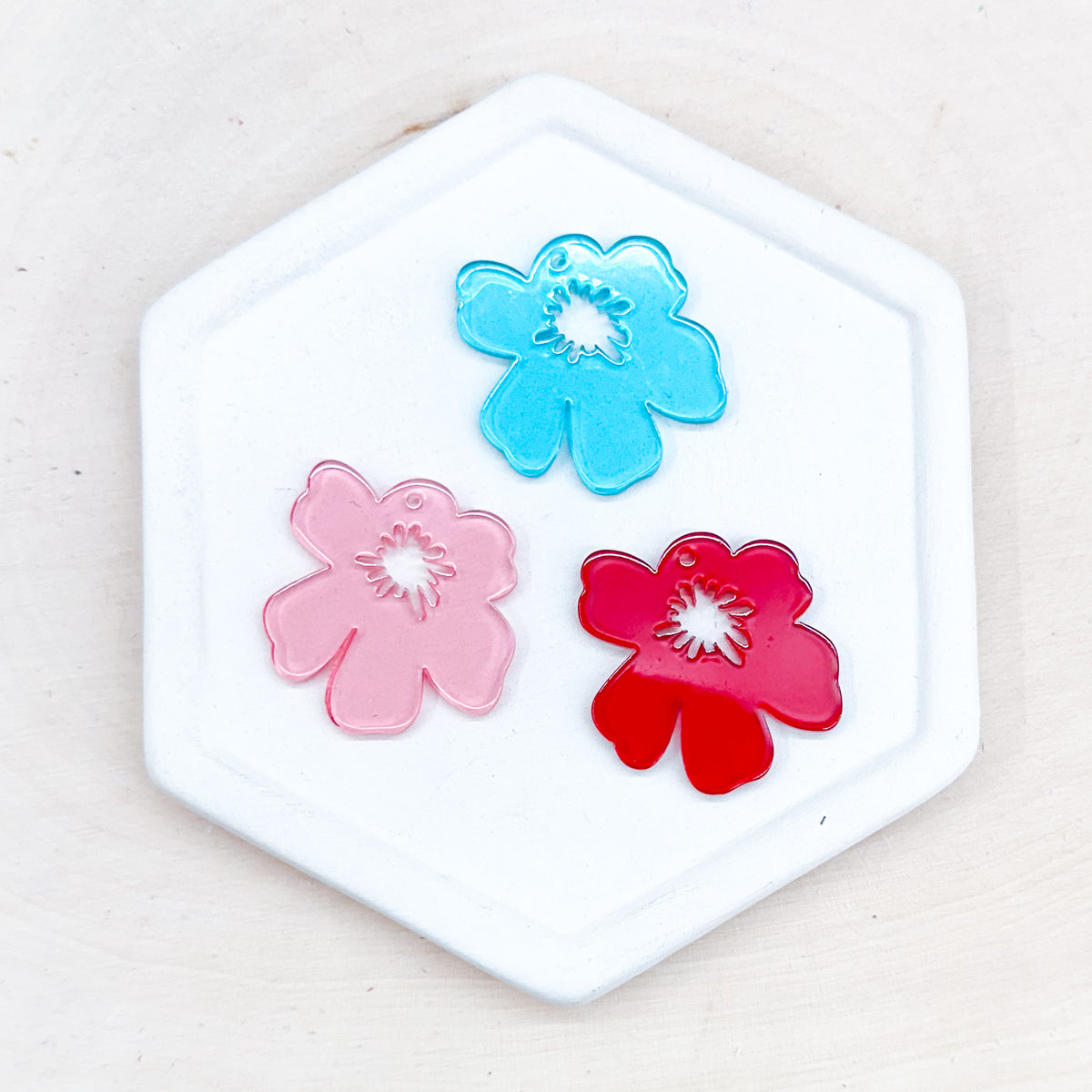 Clear Acrylic Charm Flower Blossoms – Campbells and Chaos