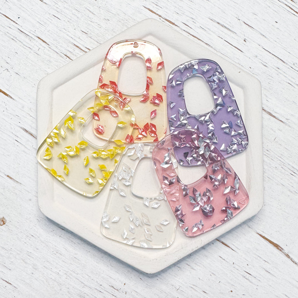 Acrylic Charm METALIC FLAKE TRAPEZOID (#25) Grab Bags – Campbells and Chaos