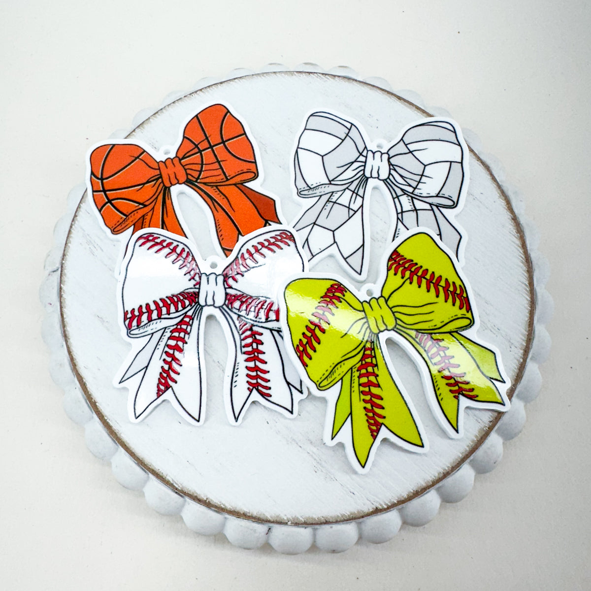 Resin Acrylic Pendants SPORT BOWS------> Choose your Print! – Campbells ...