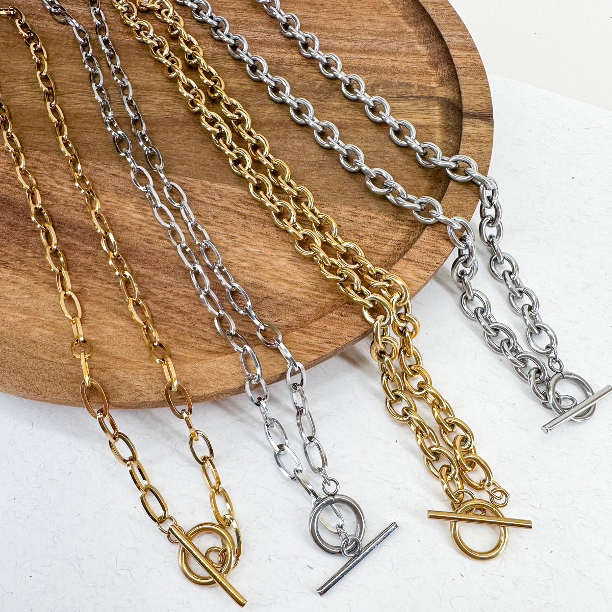 Premium 18k Plated and Stainless Steel Polished CHUNKY Necklace Chains ...