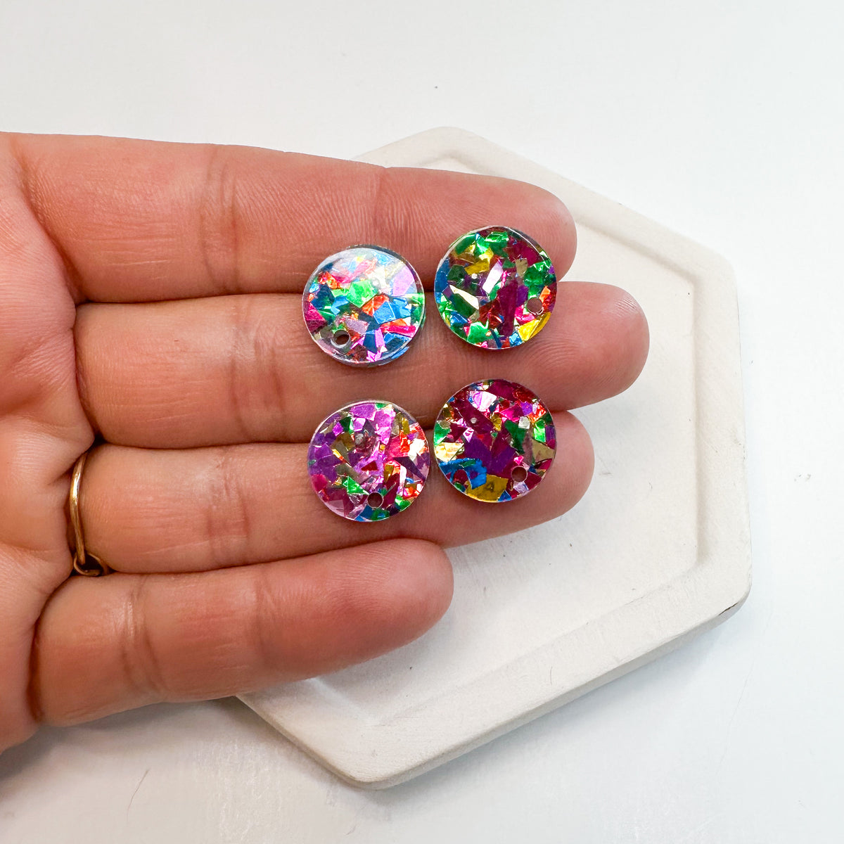 ASC METALLIC FLAKE Acrylic 13mm Stud Connectors--------> Choose Your C ...