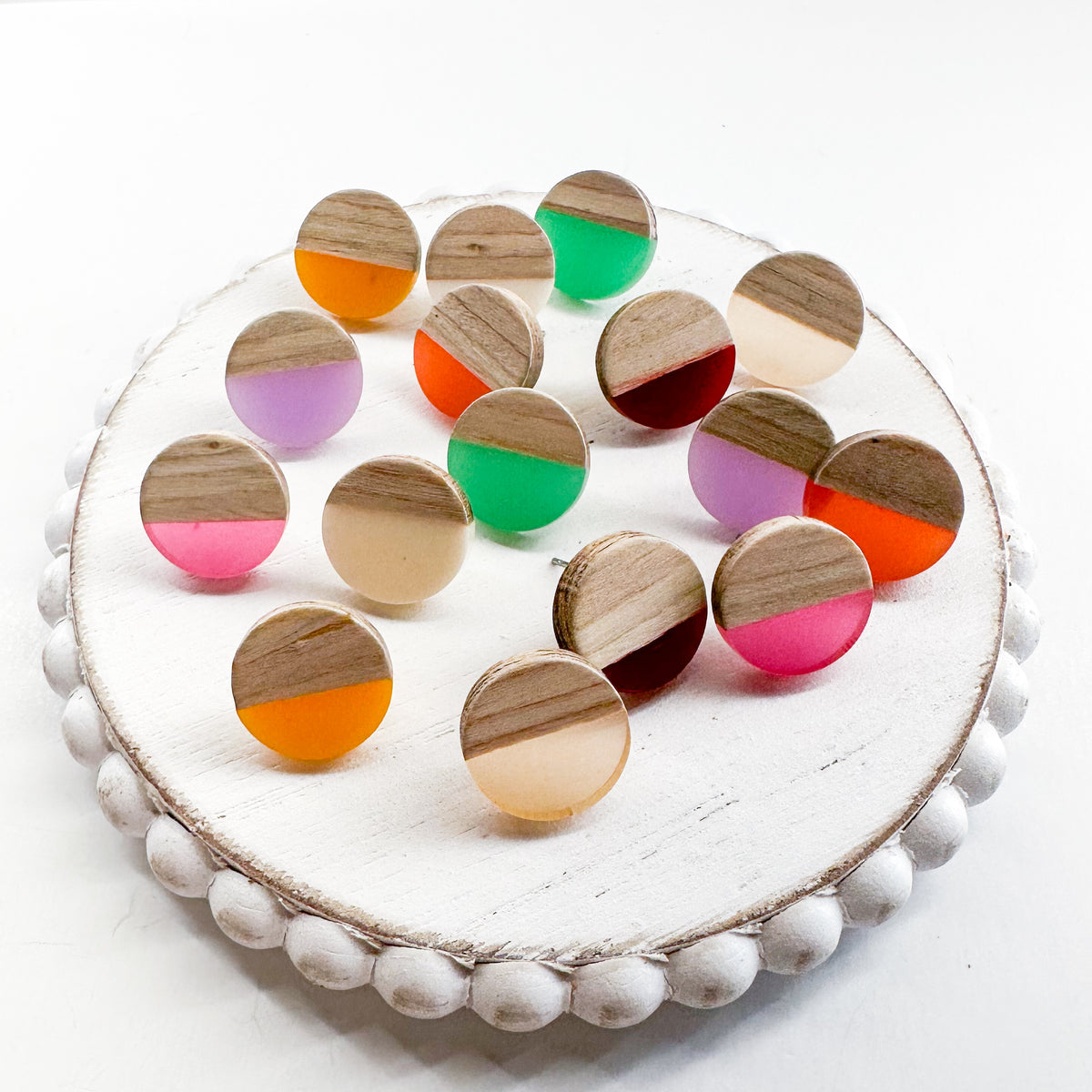 12mm Wood and Resin CIRCLE STUDS Surprise Grab Bag – Campbells and Chaos