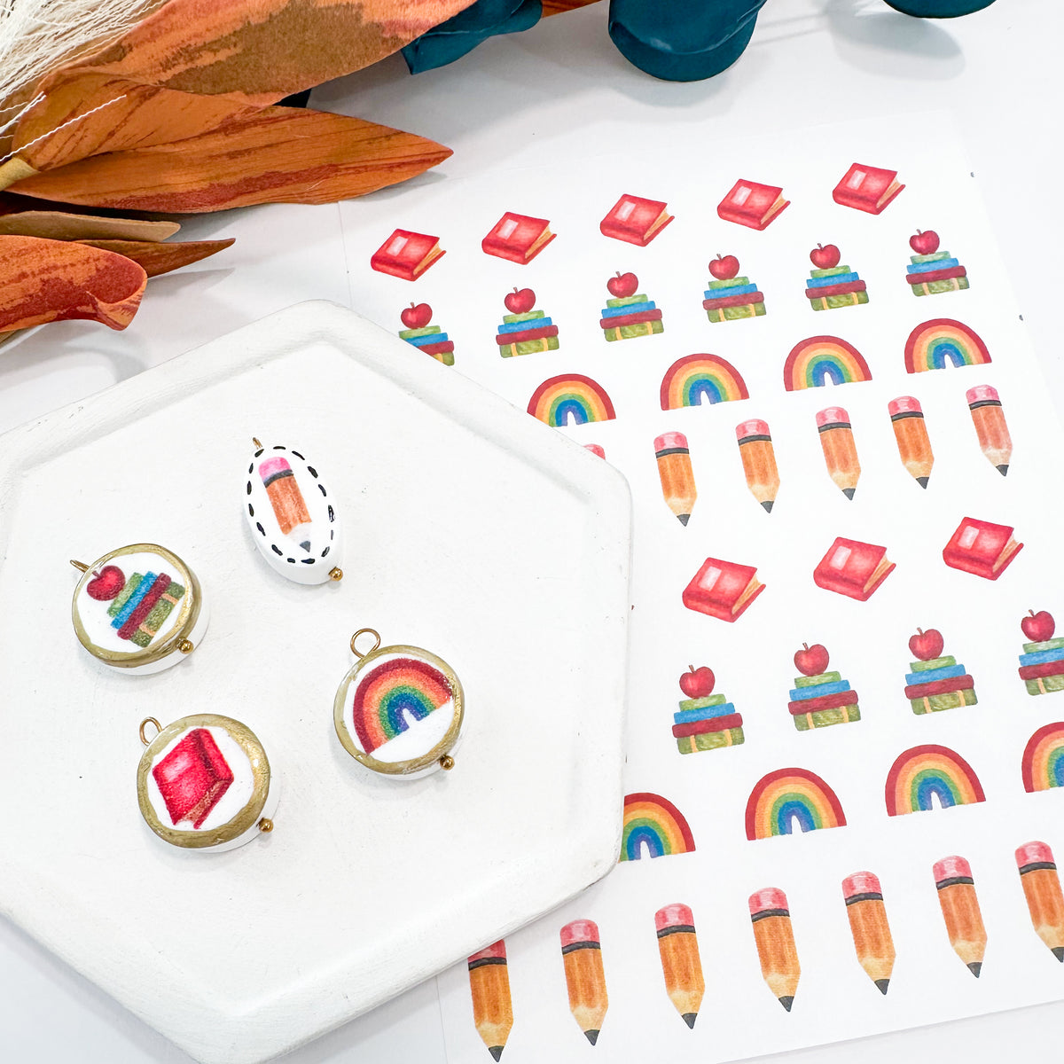 Clay Transfer Sheets---> Charm Sized--->Back to School Charm Transfers ...