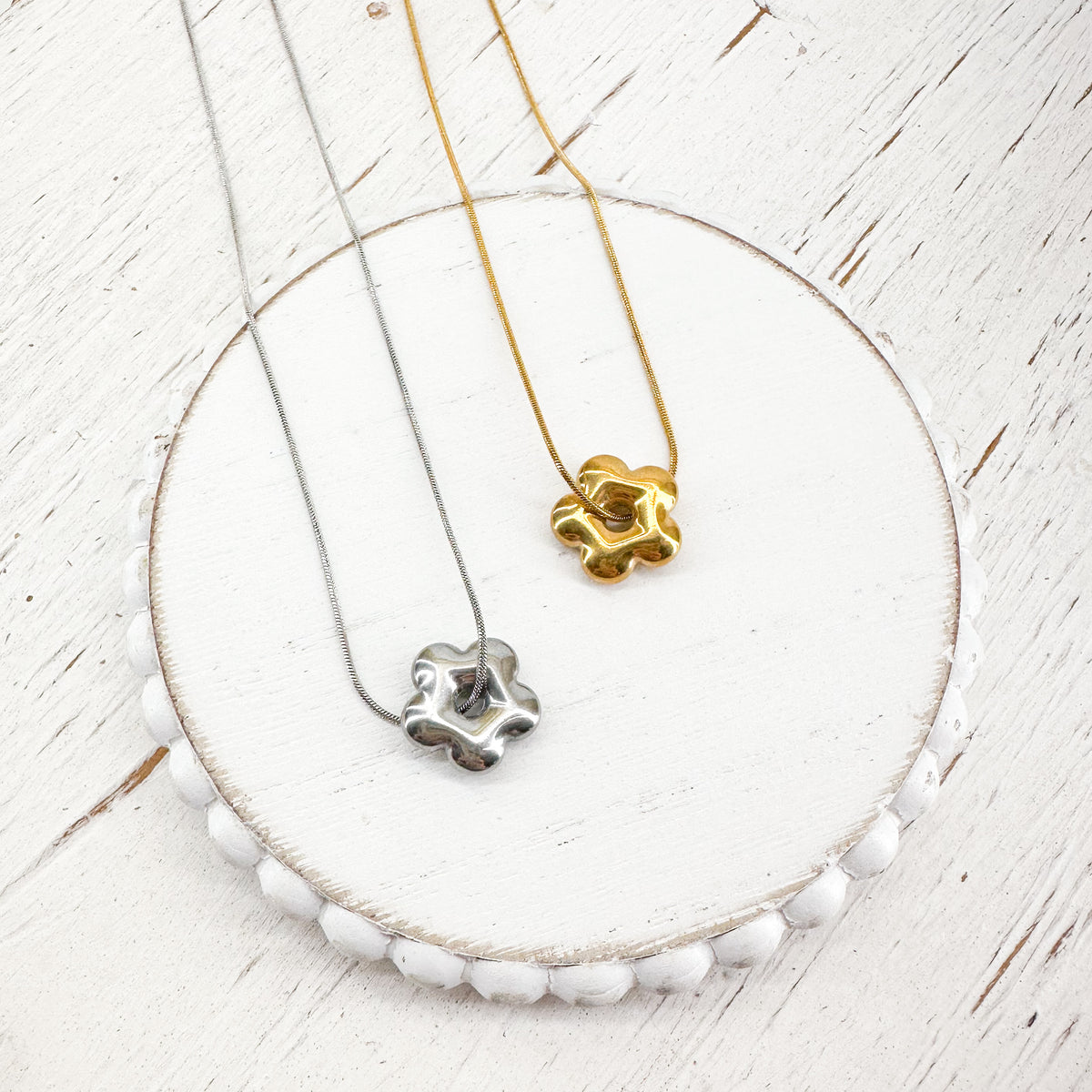 PFJ Premium Finished Necklace with Flower Charm----> Choose your Color ...